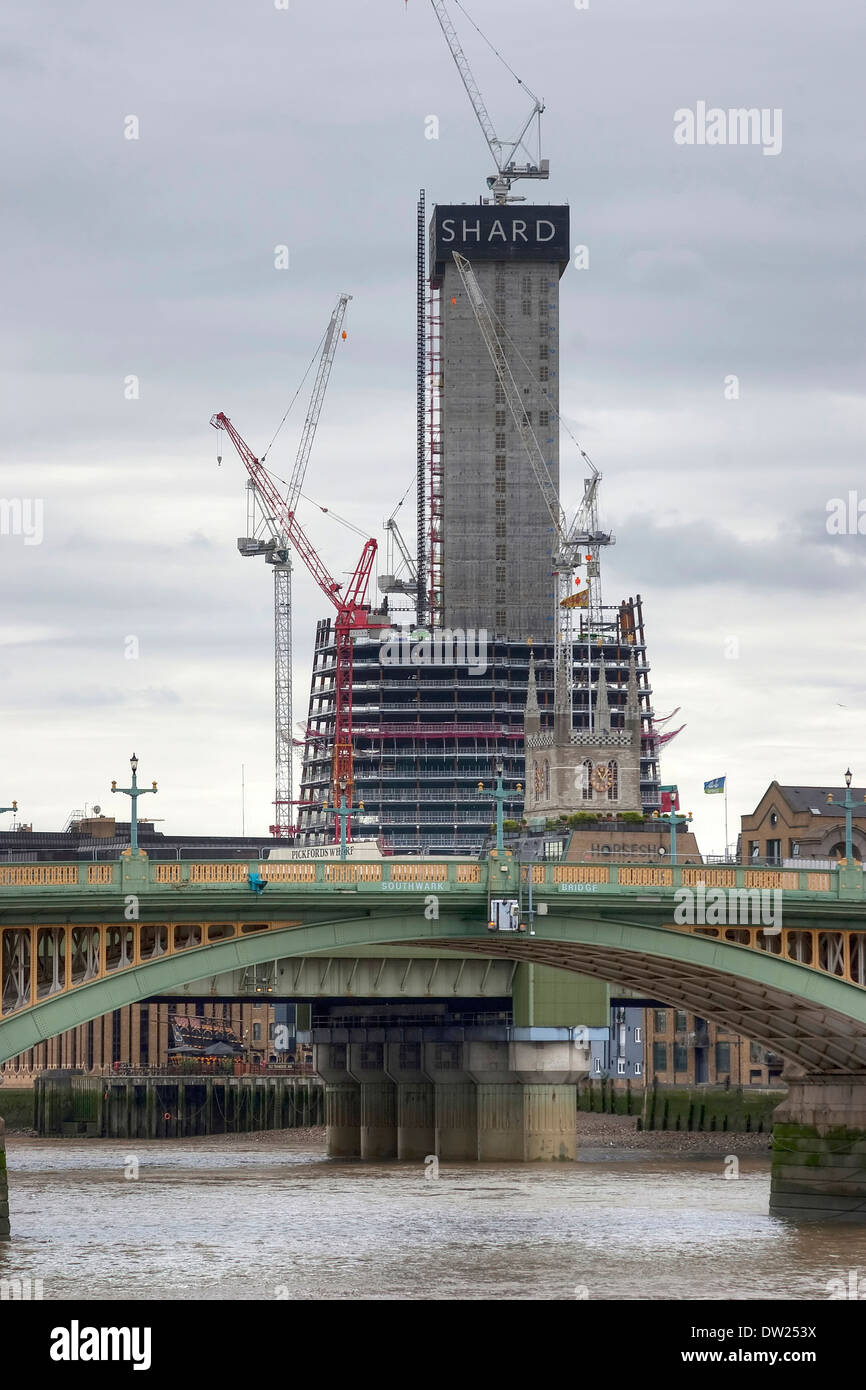 The Shard under construction as of 18/07/2010, London, England Stock ...