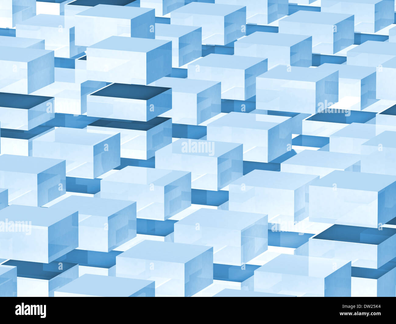 Abstract digital 3d background with blue boxes pattern Stock Photo - Alamy