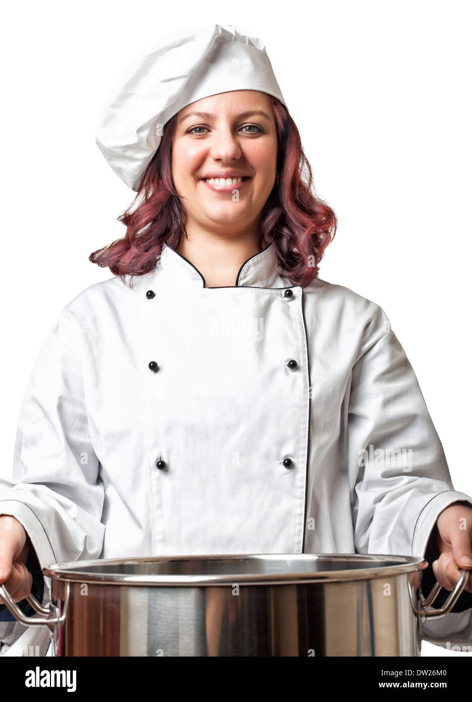 Young happy woman chef hi-res stock photography and images - Alamy