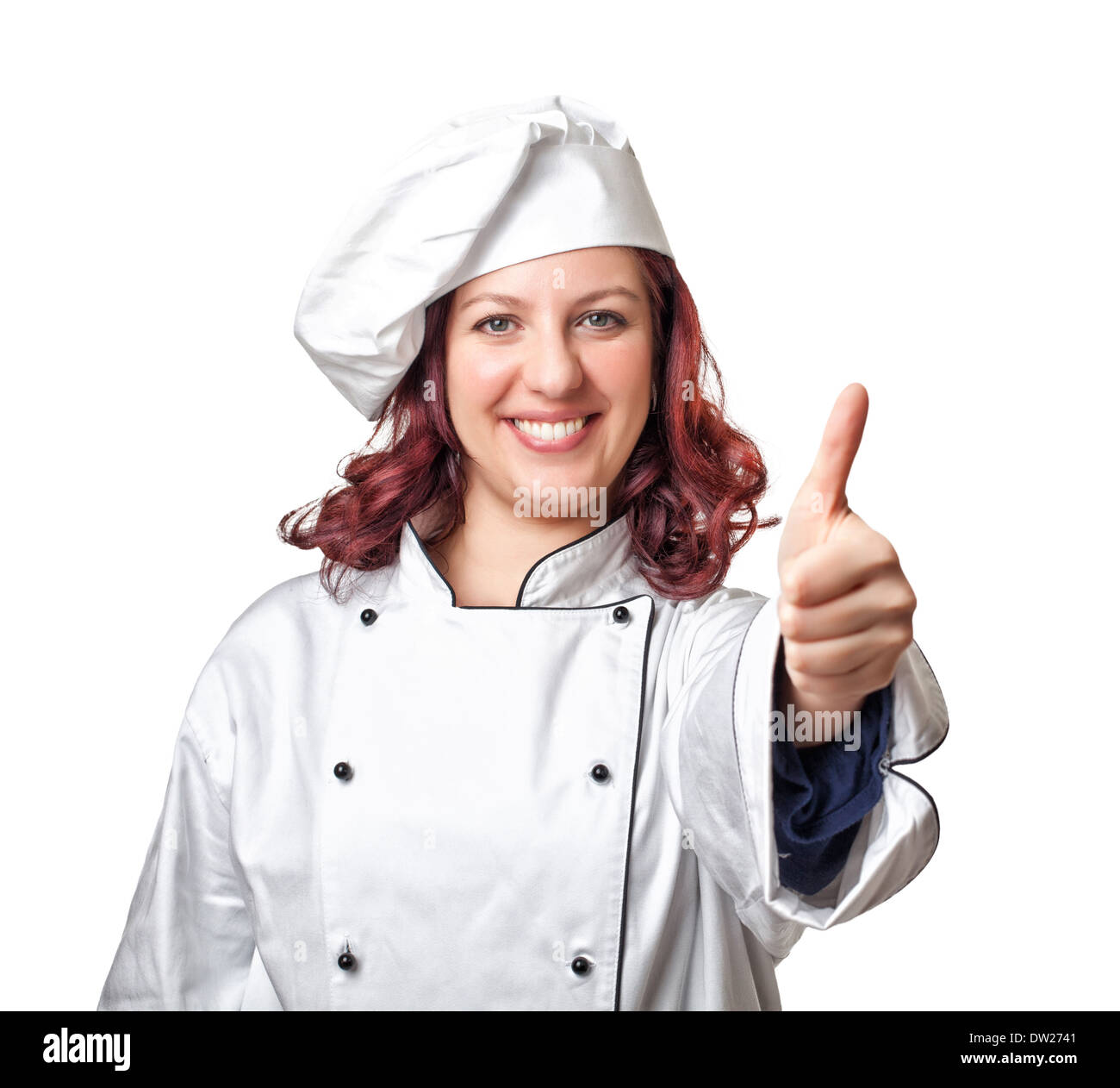 smiling young woman chef portrait Stock Photo - Alamy