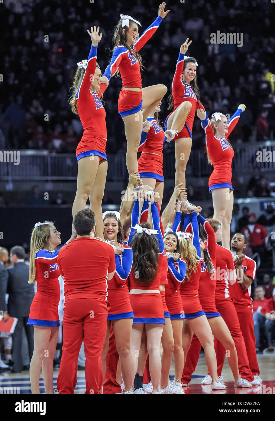Southern Methodist Mustangs cheerleaders perform during an NCAA mens ...