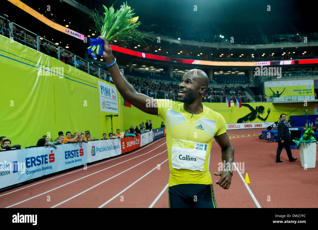 Prague, Czech Republic. 25th February 2014. Athlete Kim Collins of the ...