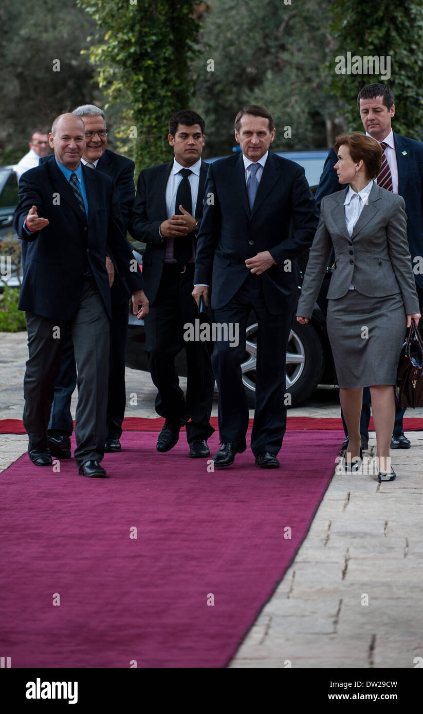 Jerusalem. 26th Feb, 2014. Visiting Chairman of Russia's State Duma ...