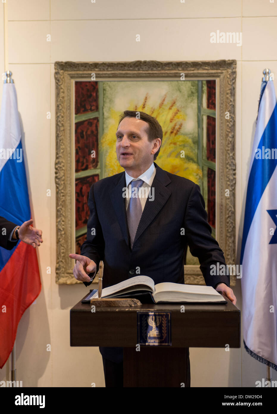Jerusalem. 26th Feb, 2014. Visiting Chairman of Russia's State Duma ...