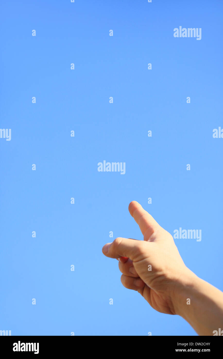 Child pointing sky hi-res stock photography and images - Alamy