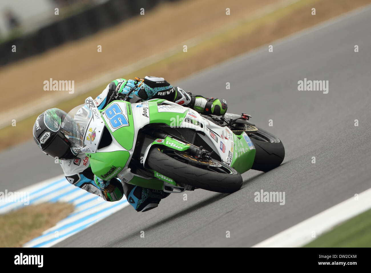 American rider Patrick Jacobsen aboard his Kawasaki Intermoto ...