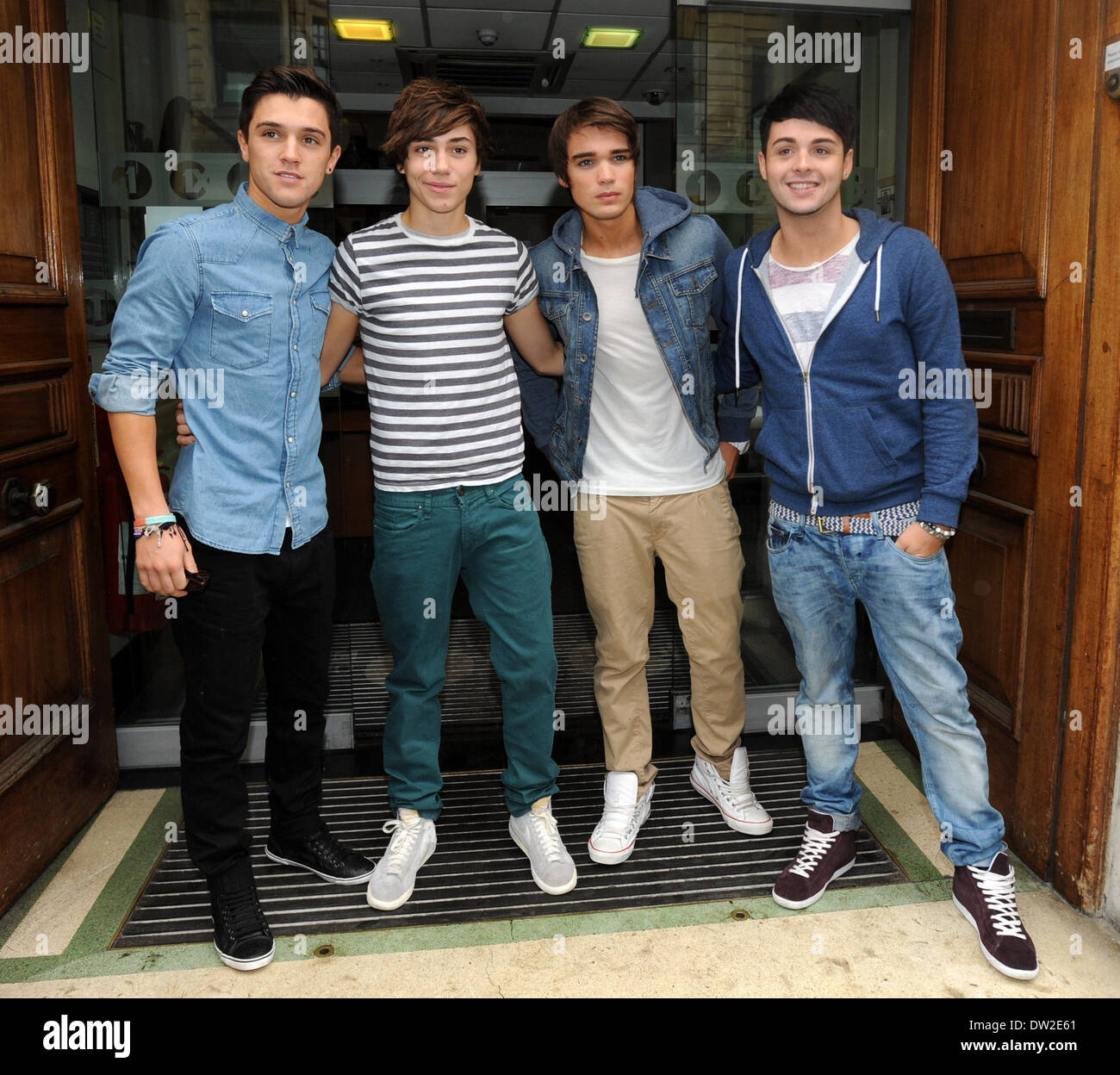 Jamie (JJ) Hamblett, George Shelley, Josh Cuthbert and Jaymi Hensley of ...