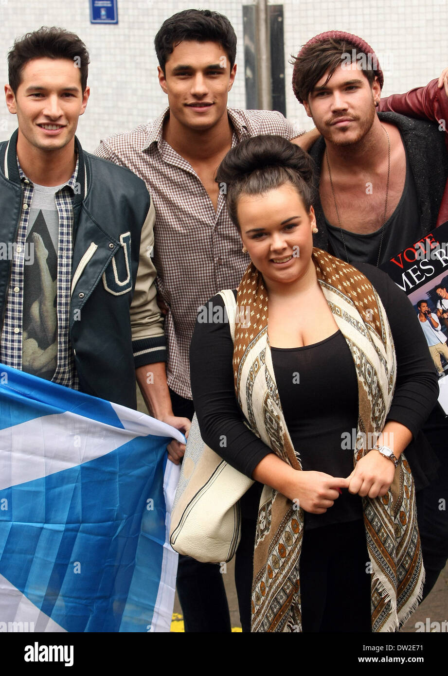 Staz Nair, Scott Ritchie, Amy Mottram and Adam Burridge outside the ITV ...