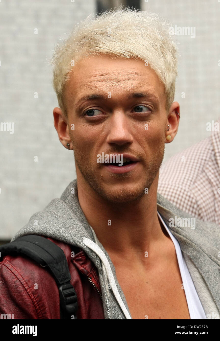 Luke White of Times Red outside the ITV studios London, England - 01.10 ...