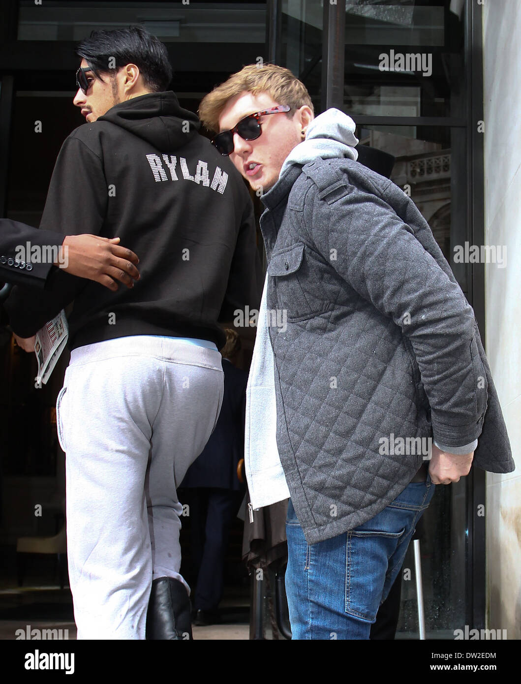 X Factor' contestants Rylan Clark and James Arthur arrive back at their ...