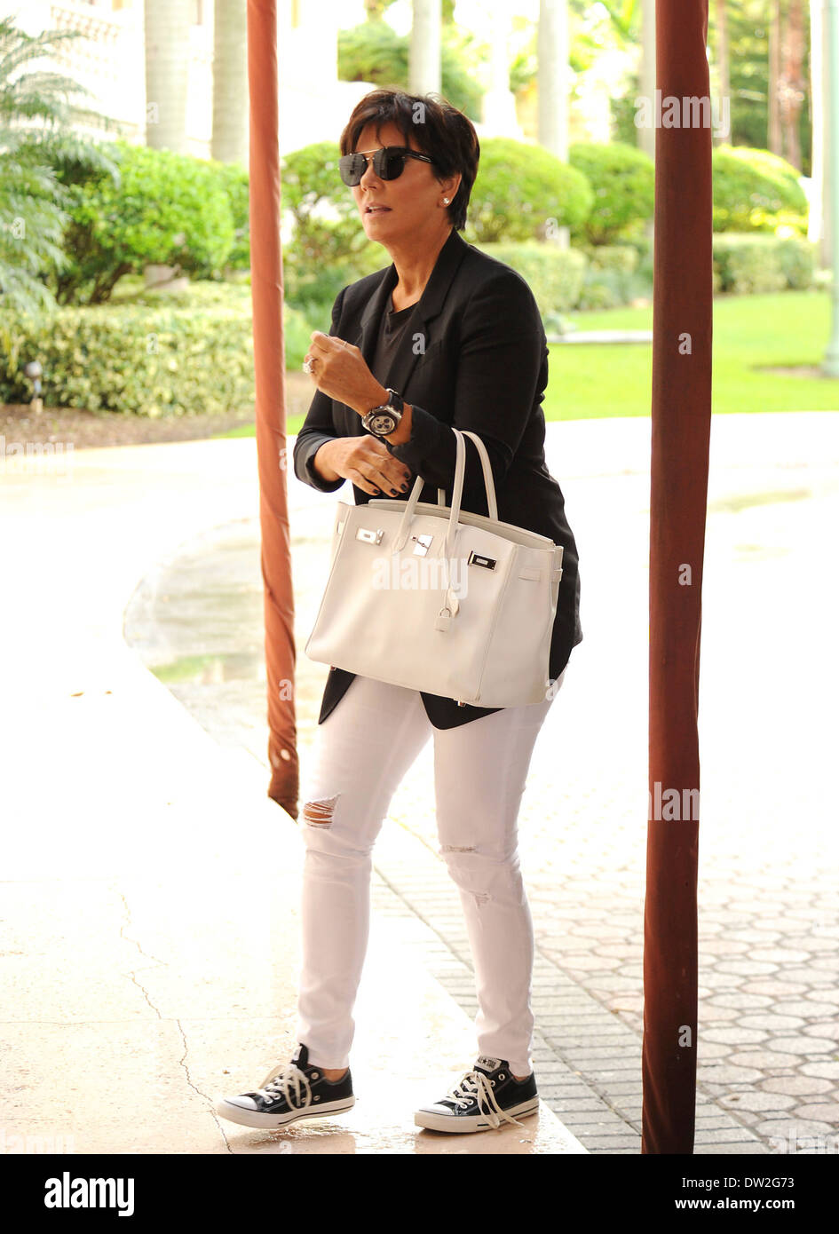 Kris Jenner, at the Biltmore Hotel to film a music video Miami, Florida ...