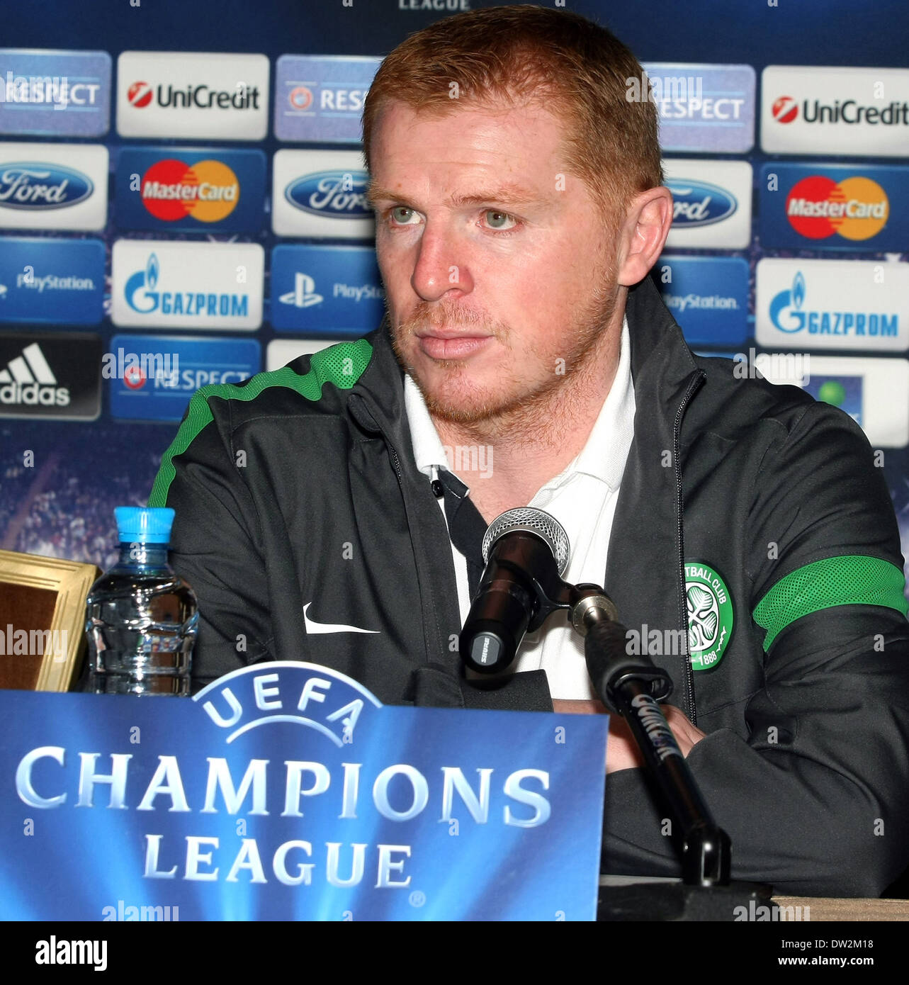 Celtic FC manager Neil Lennon attends a press conference ahead of the ...