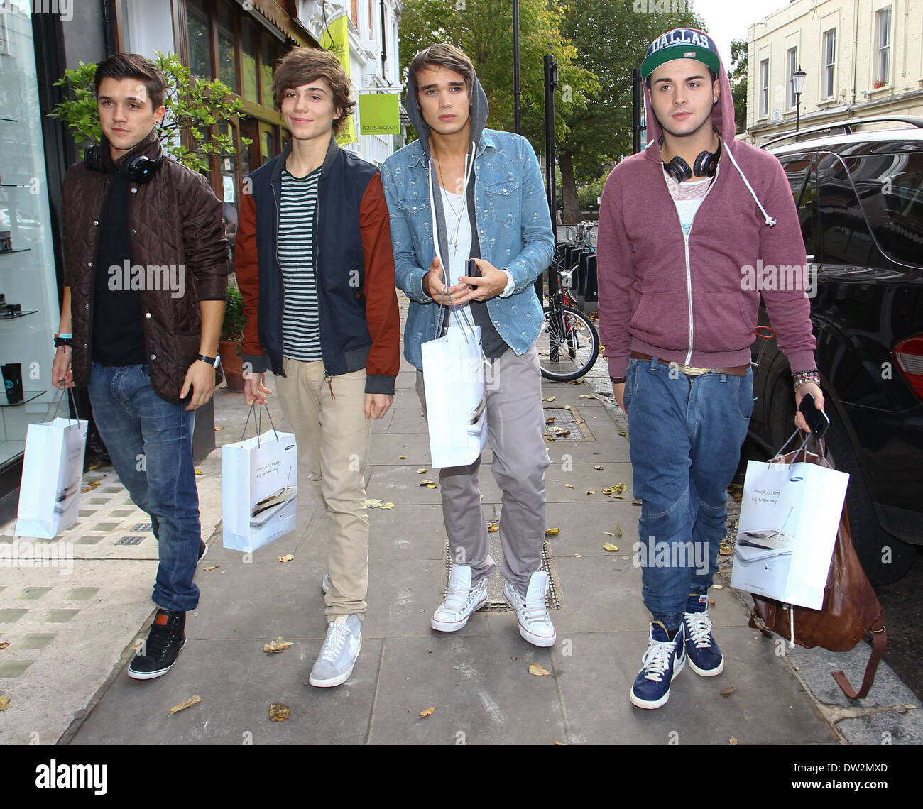 Jamie (JJ) Hamblett, George Shelley, Josh Cuthbert and Jaymi Hensley of ...