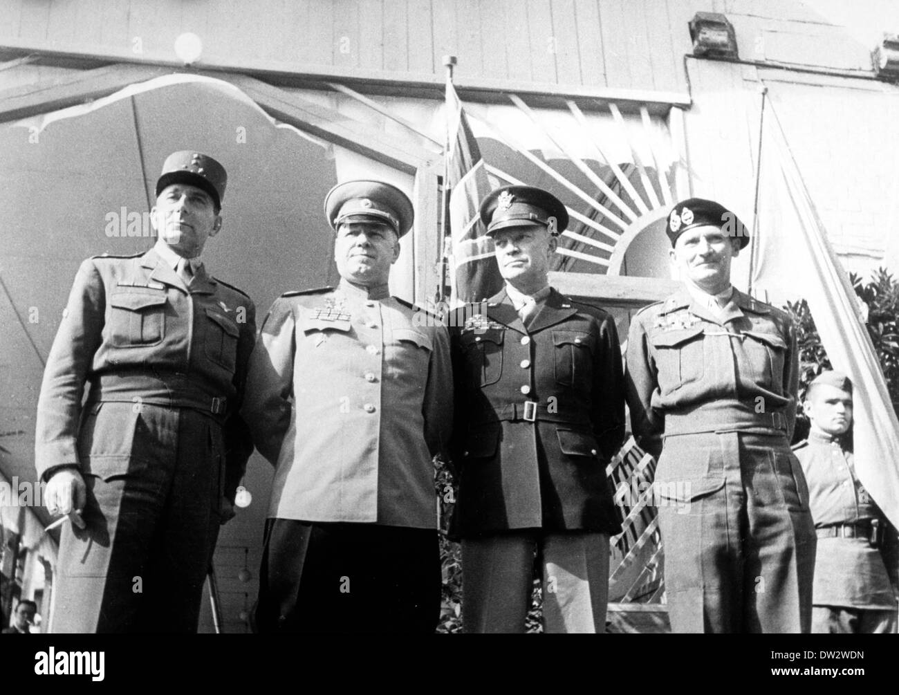 The four commanders of the Allied Forces, Marshal Zhukov (USSR ...