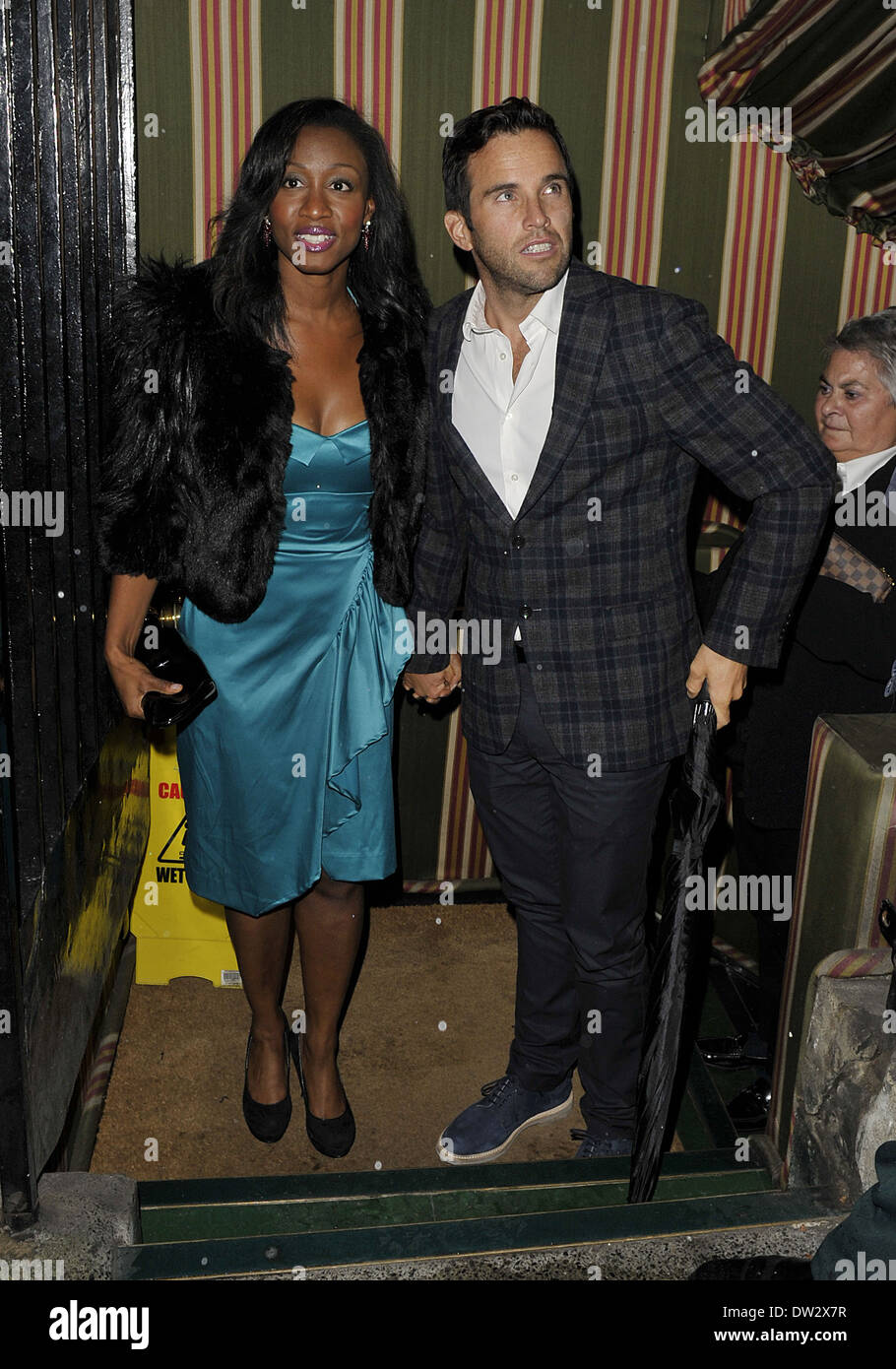 Beverley Knight and husband James O'Keefe Leaving Annabel's private ...