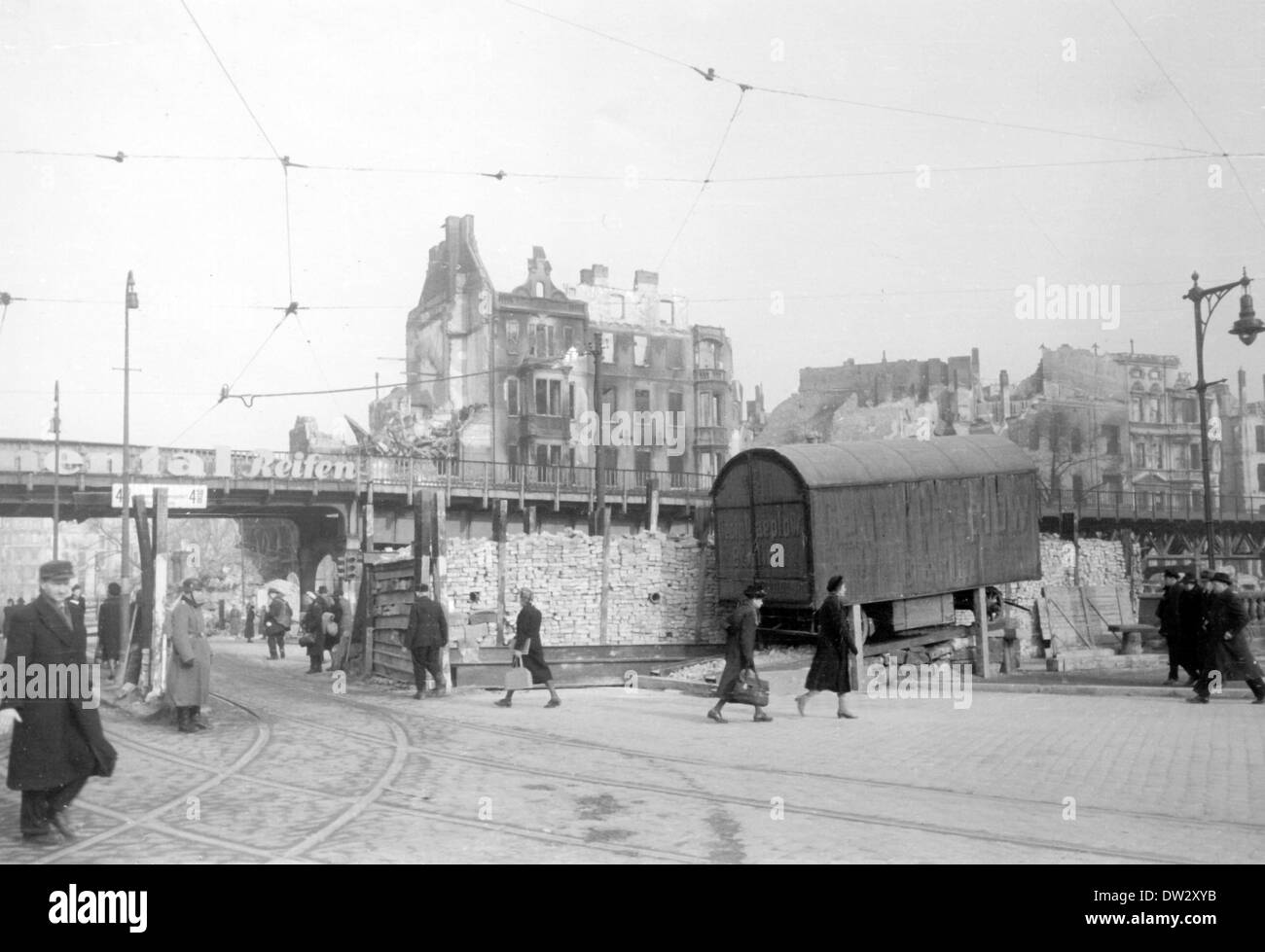 Dragon's teeth are employed by German Volkssturm units to defend the ...