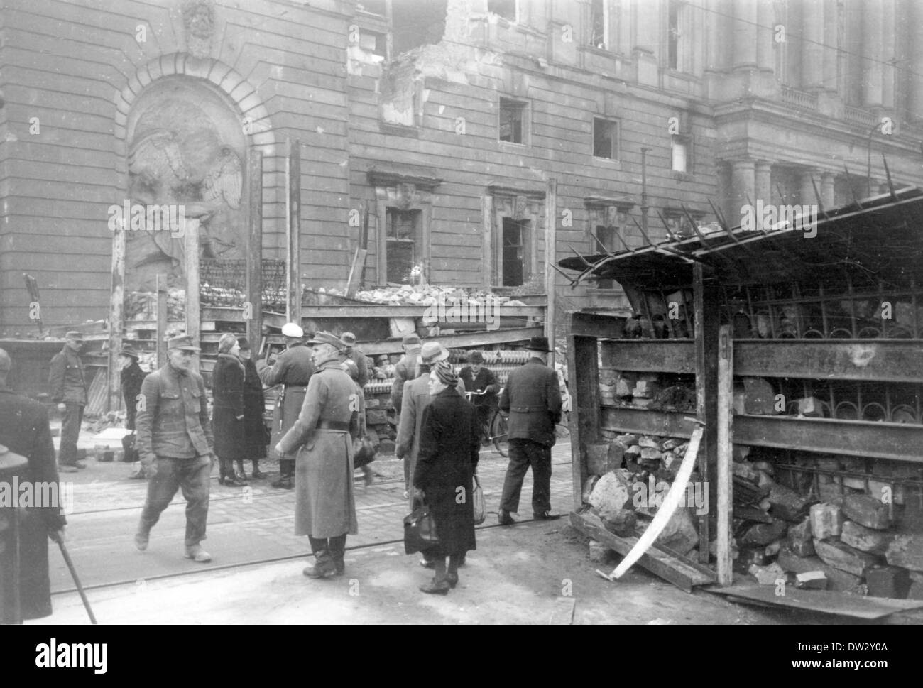 German dragon teeth are employed by German Volkssturm units to defend ...