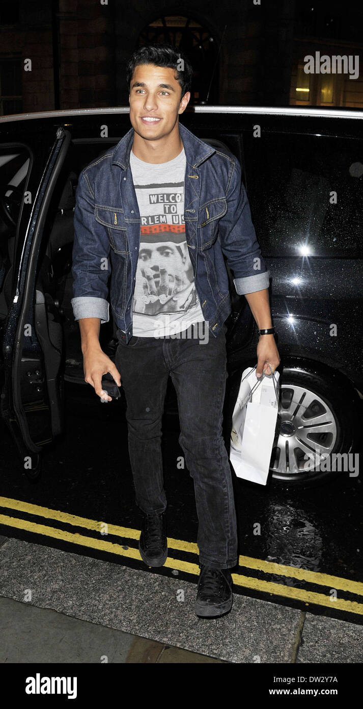 Staz Nair of Times Red X Factor contestants arrive back at their hotel ...