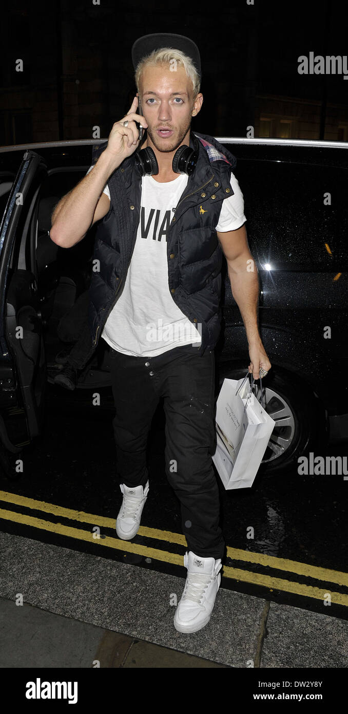 Luke White of MK1 X Factor contestants arrive back at their hotel in ...