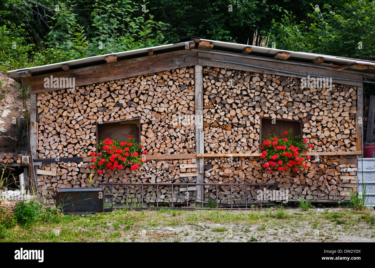 Log Storage, San Antonio di Mavignolo, Italy Stock Photo - Alamy