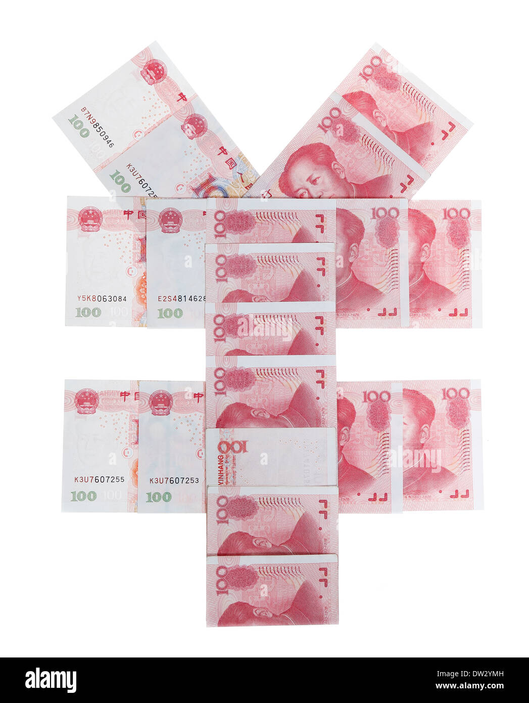 Closeup view of Chinese currency on white background Stock Photo - Alamy