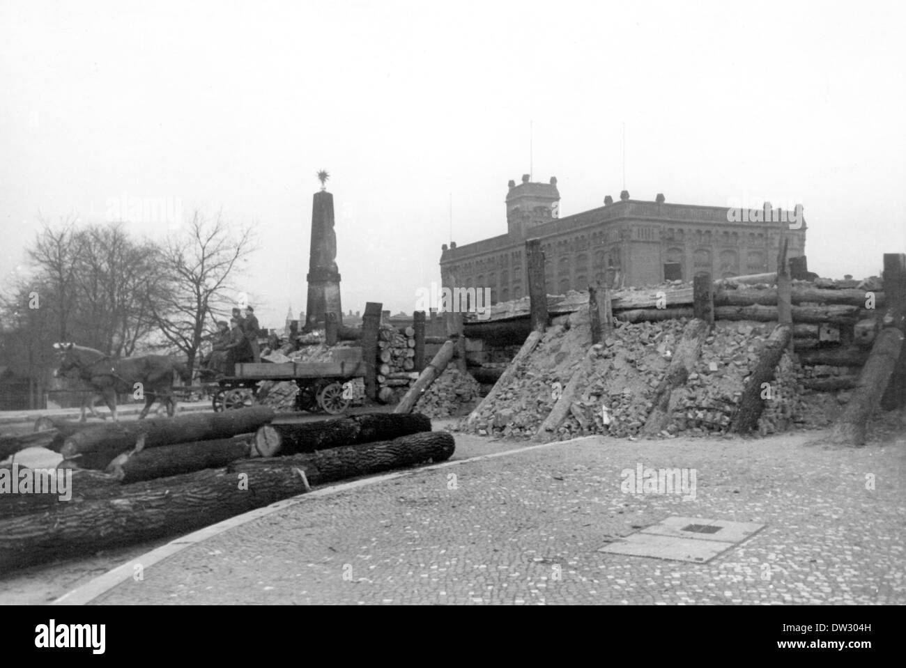Dragon's teeth are employed by German Volkssturm units to defend the ...