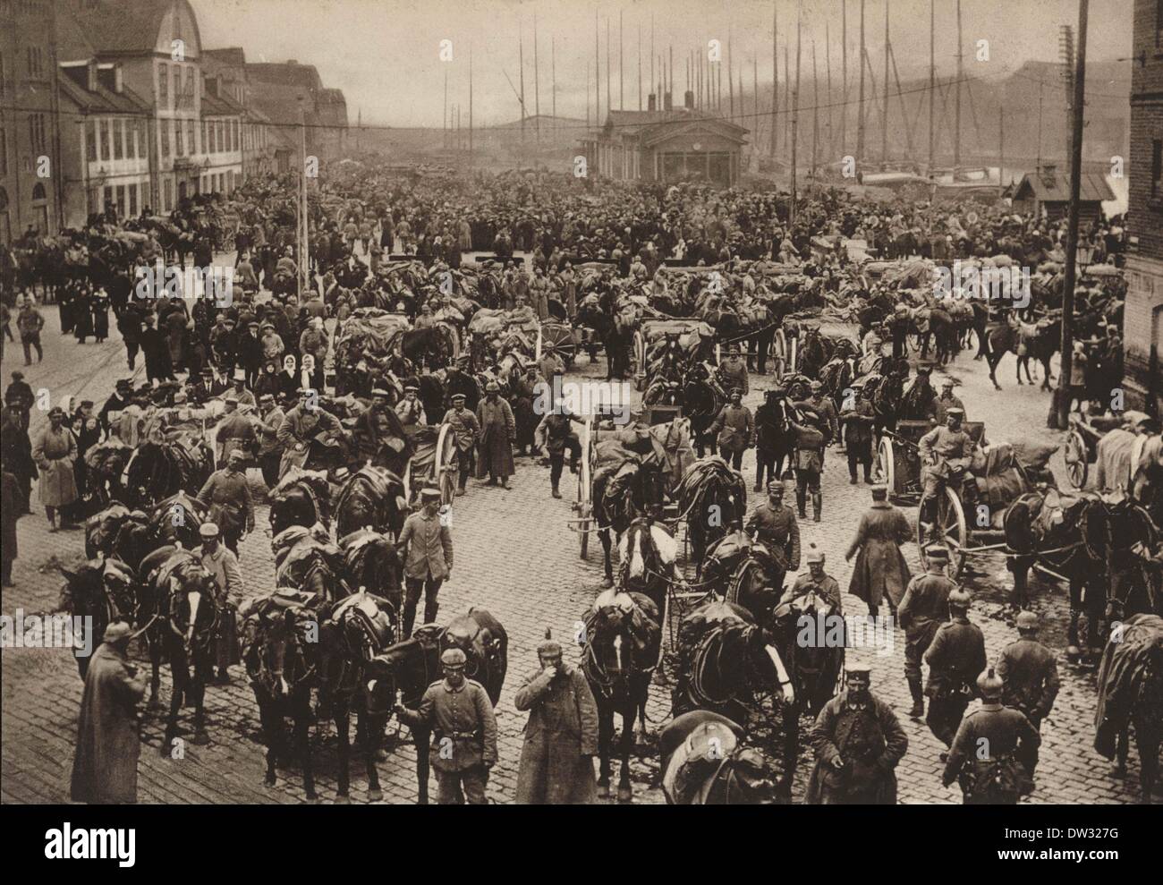 German soldiers gather in the port of Liepaja (German: Libau), Latvia ...