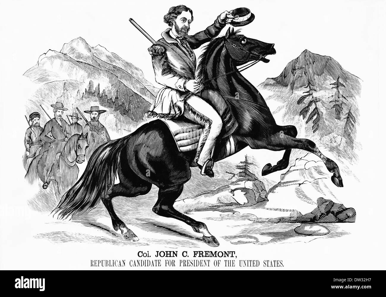 Vintage portrait of John C Fremont Stock Photo - Alamy