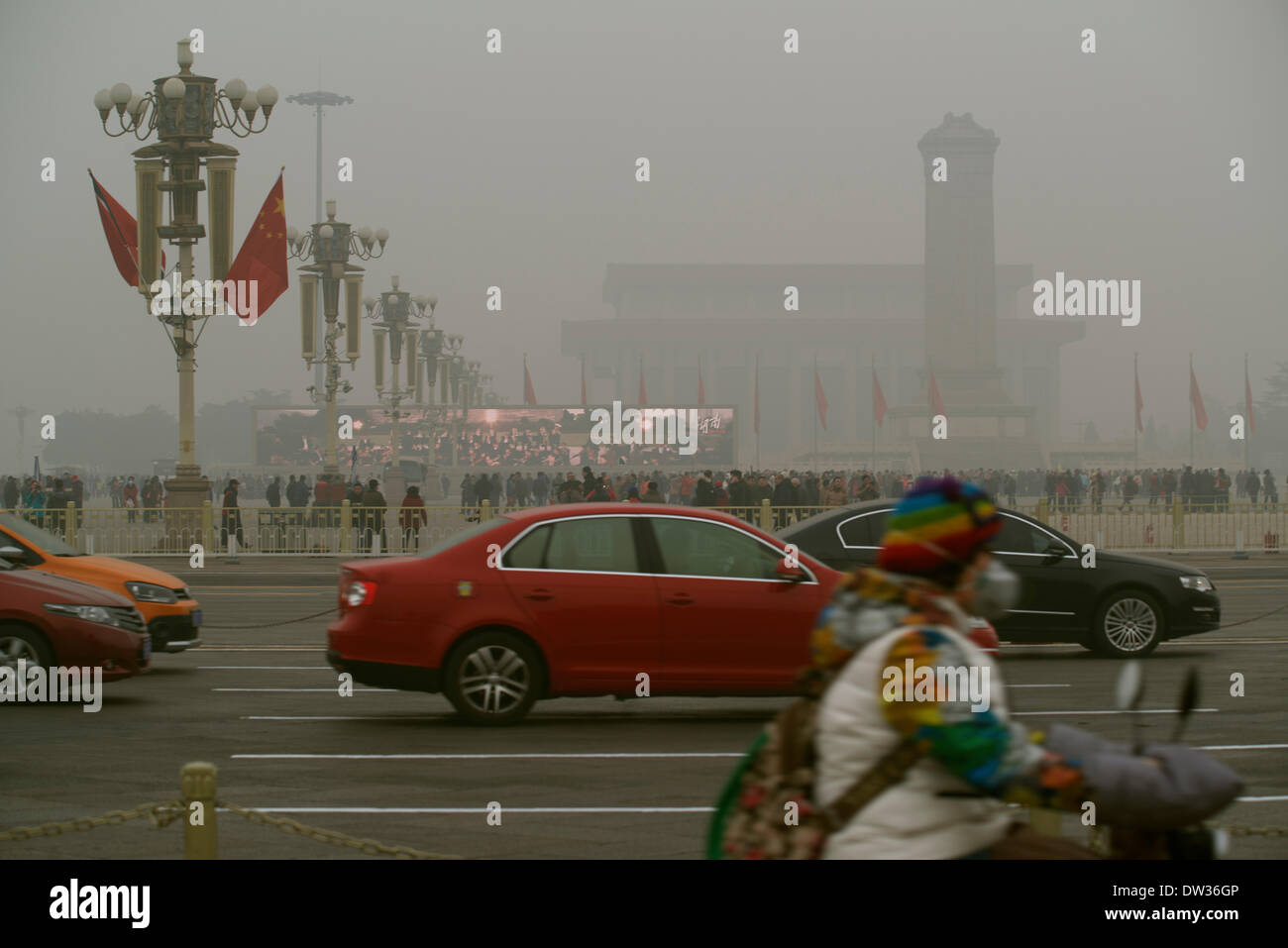 Severe smog blankets Tiananmen Square in Beijing, China on February 26 ...