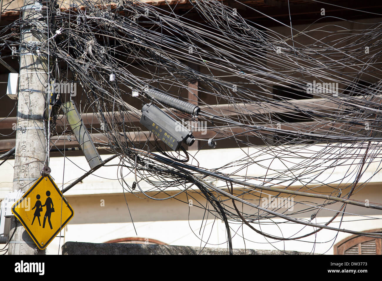 Illegal electricity connections hi-res stock photography and images - Alamy