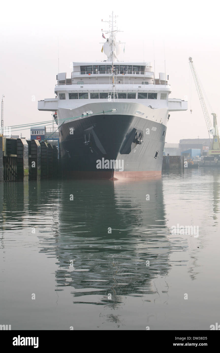 MS Minerva, a cruise ship owned by Swan Hellenic alongside in ...