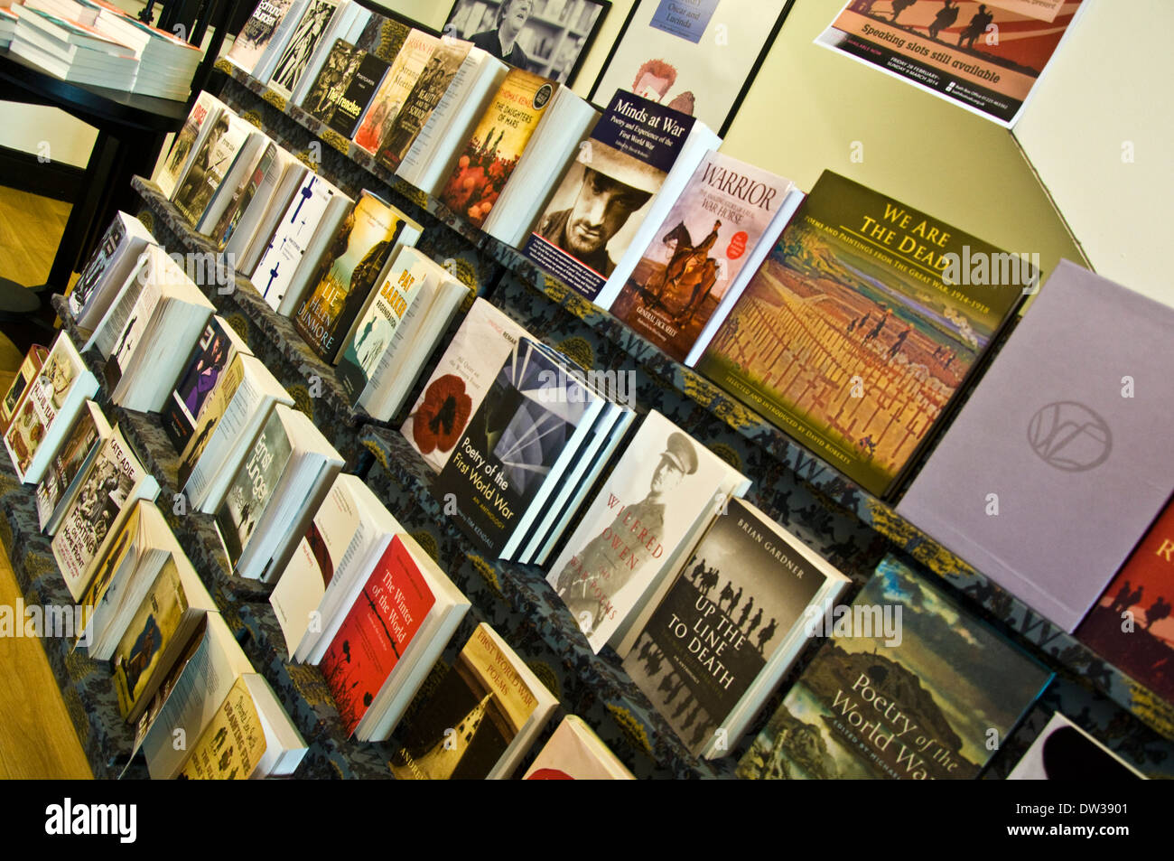 Display of books about the First World War on display at a Waterstones ...