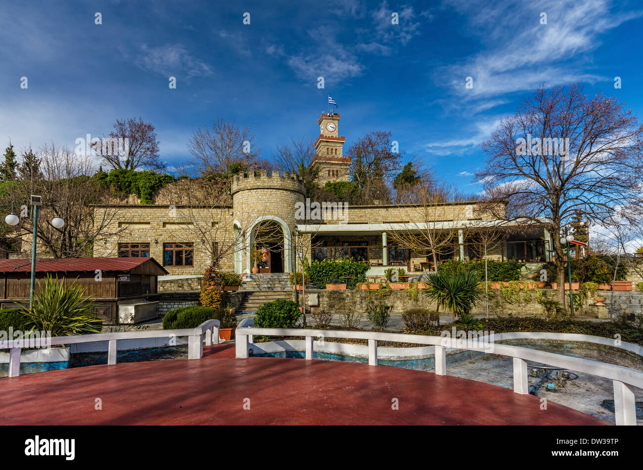 The castle and clock tower Stock Photo - Alamy