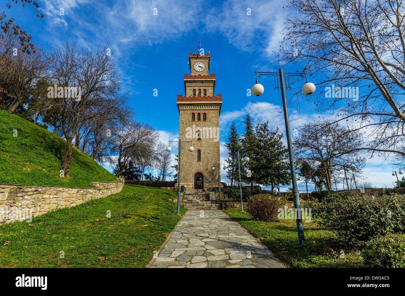 The clock tower in Trikala Stock Photo - Alamy