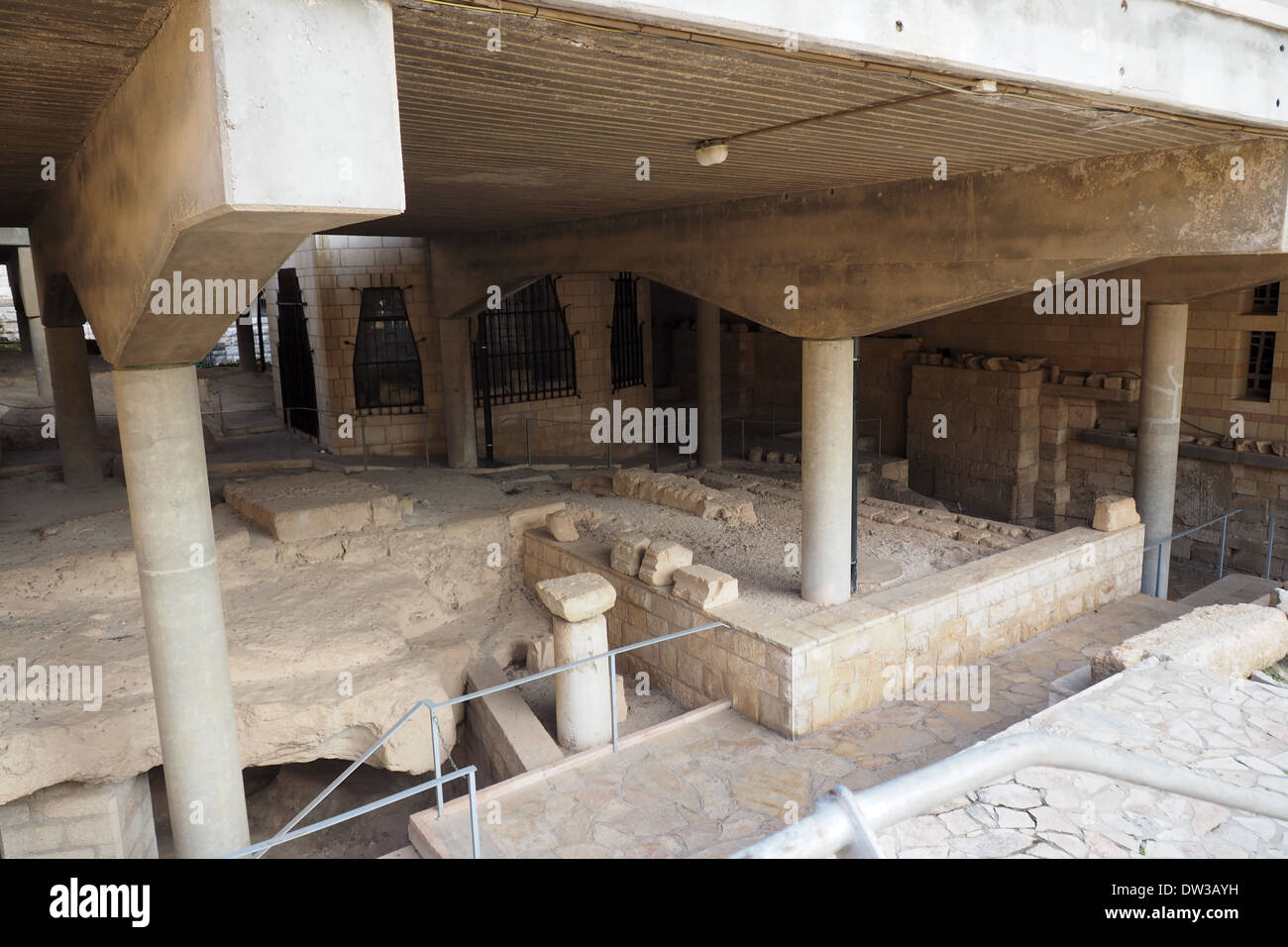 Ancient ruins under the Basilica Of The Annunciation Nazareth Israel ...