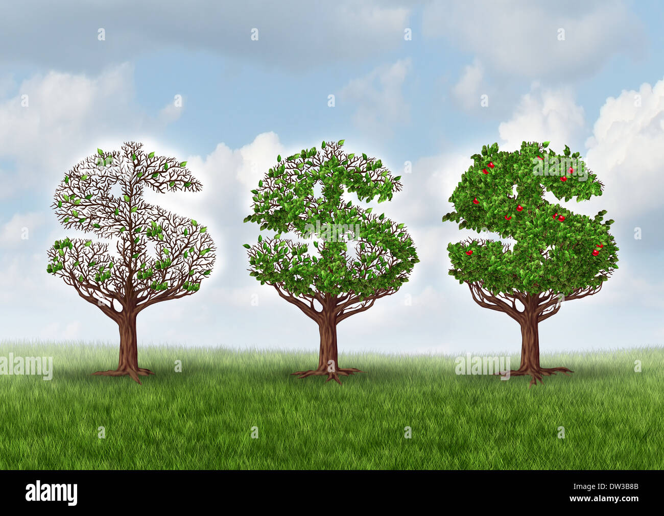 Economic recovery and growing wealth business metaphor as a group of ...