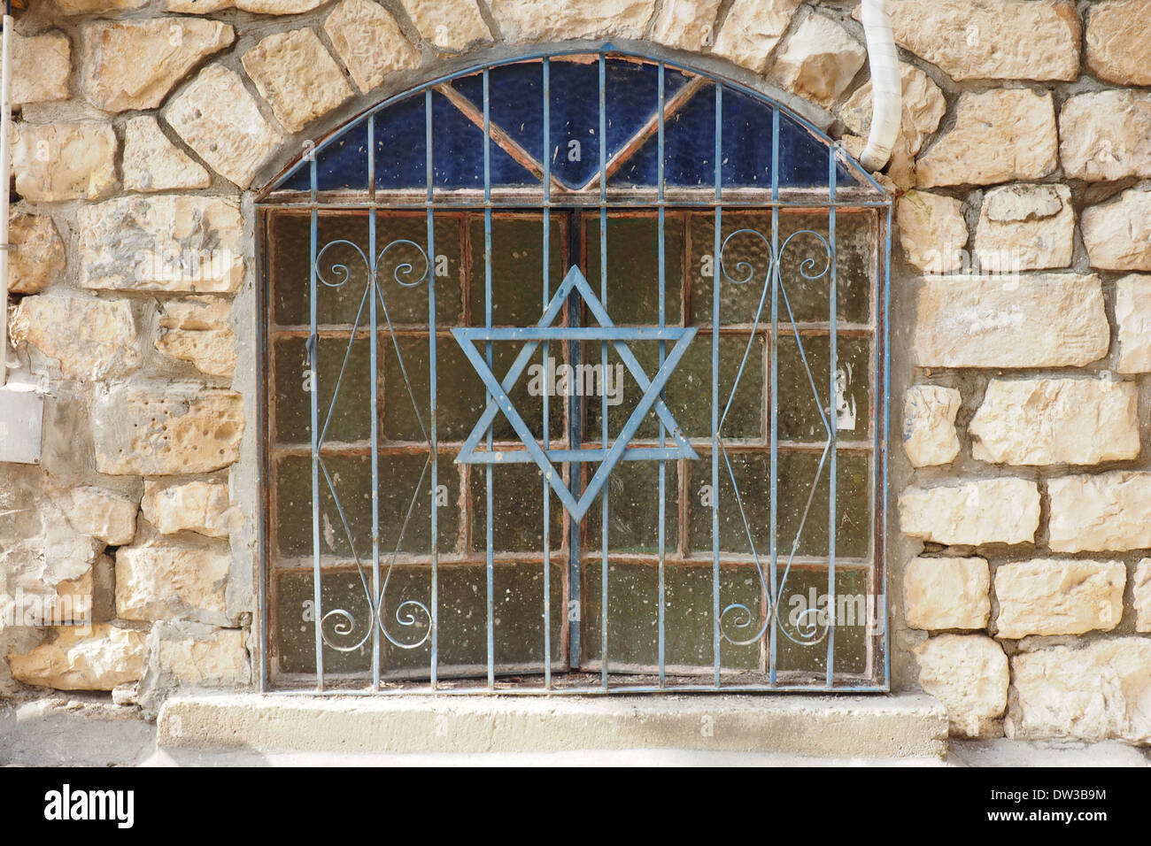 Star of David on window grill in Safed Isreal Stock Photo - Alamy