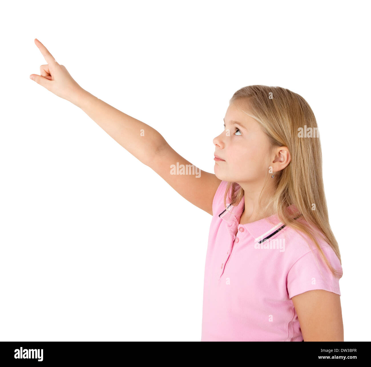 girl pointing up Stock Photo - Alamy