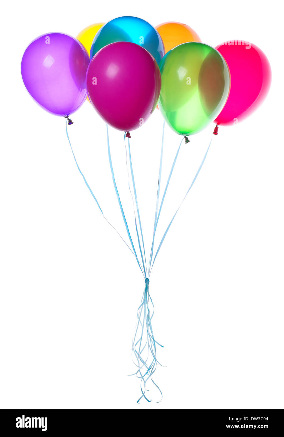 flying balloons isolated on a white background Stock Photo - Alamy