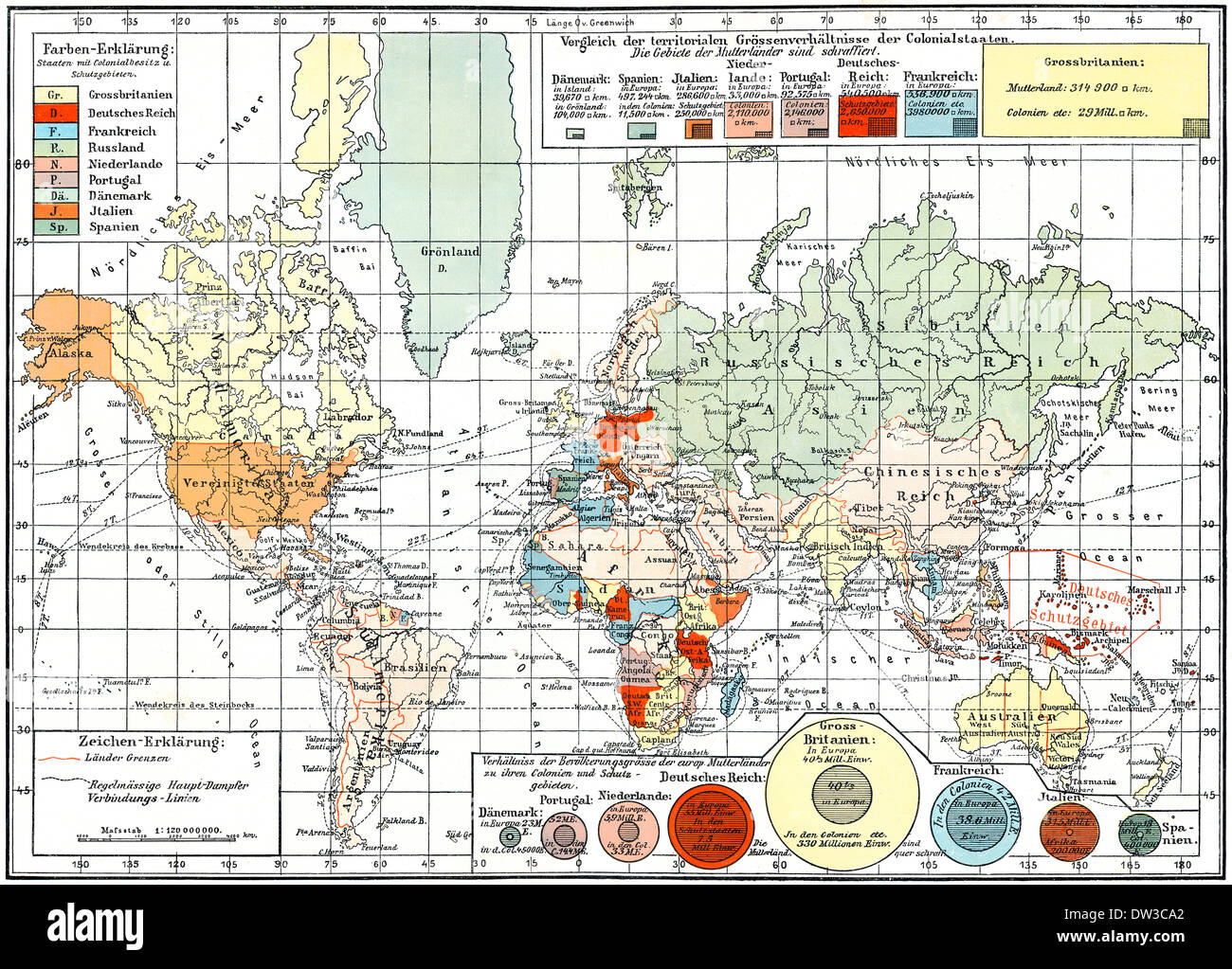 colonial empires map 1914