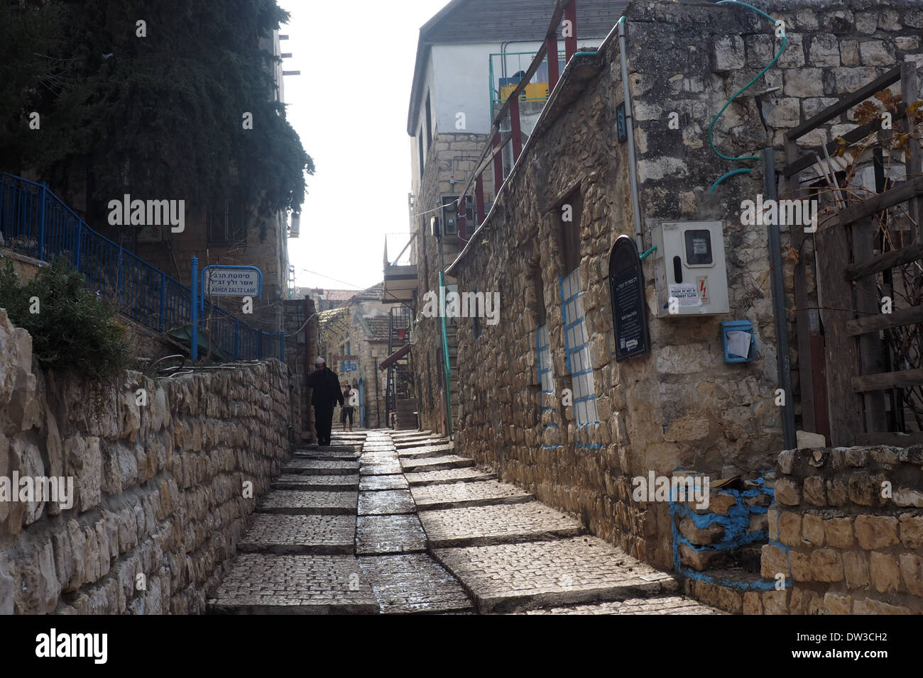 Man walking on path in Safed Israel Stock Photo - Alamy