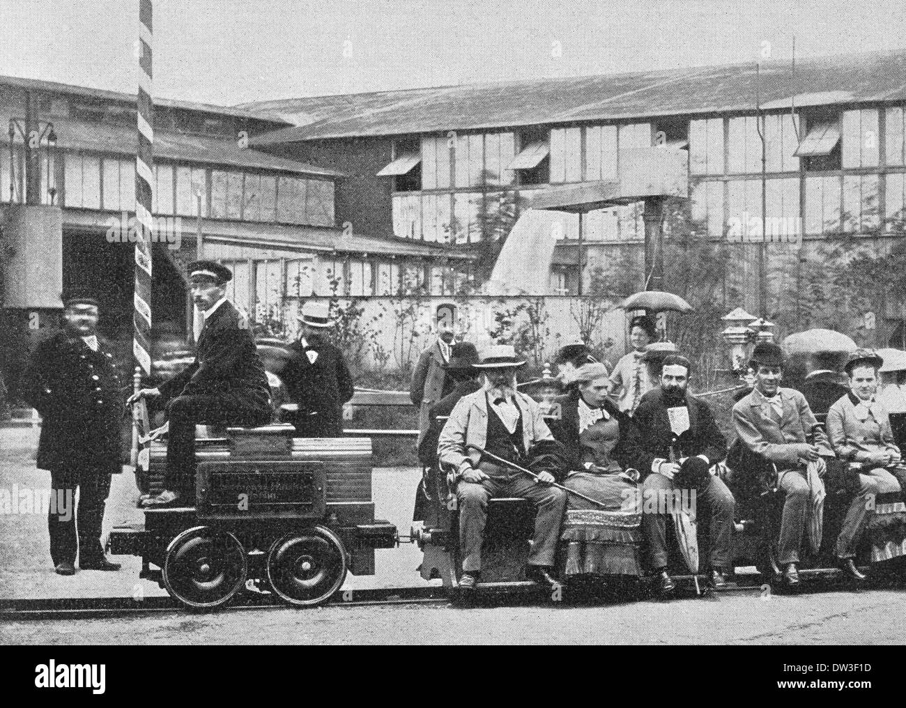 The first electric passenger train by Werner von Siemens at Berlin in ...