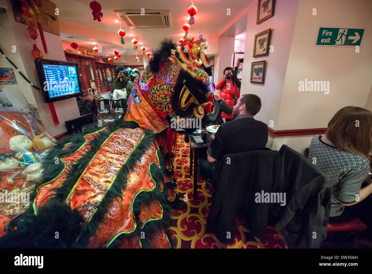 Lion Dancer from the London Chinatown Chinese Association inside the ...