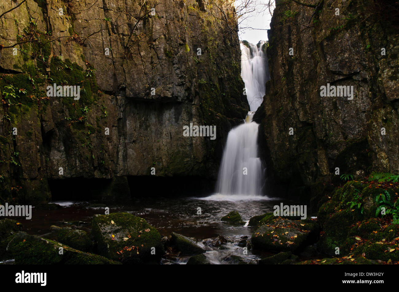 Catrigg Force waterfall on Stainforth Beck in the Yorkshire Dales ...