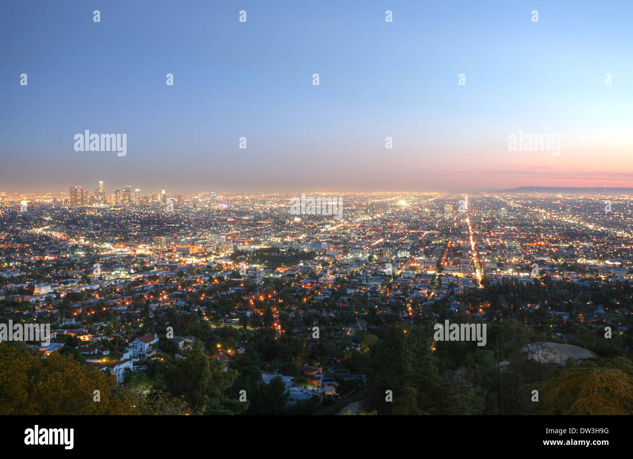 Los Angeles at sunset Stock Photo - Alamy