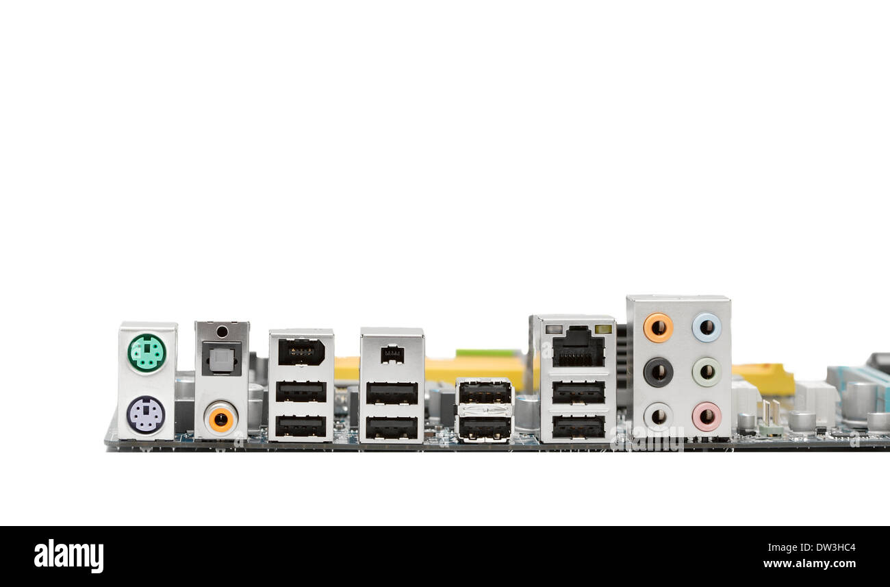 Motherboard connectors on white hi-res stock photography and images - Alamy