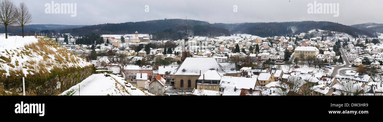 The town of Bitche in the Vosges Regional Natural Park, Northern France ...