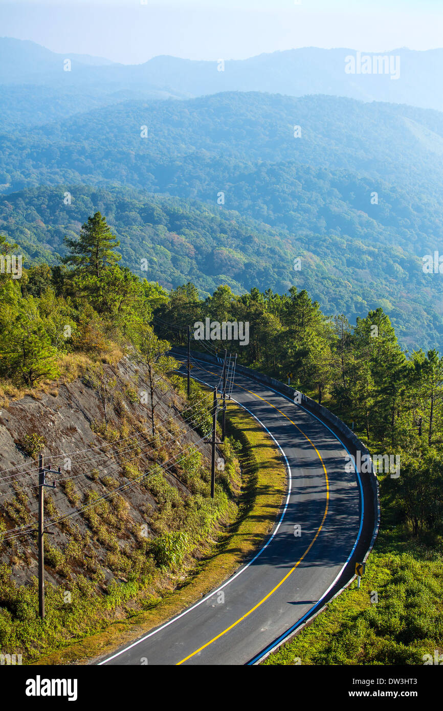 Mountain road and a scenic mountain view Stock Photo - Alamy