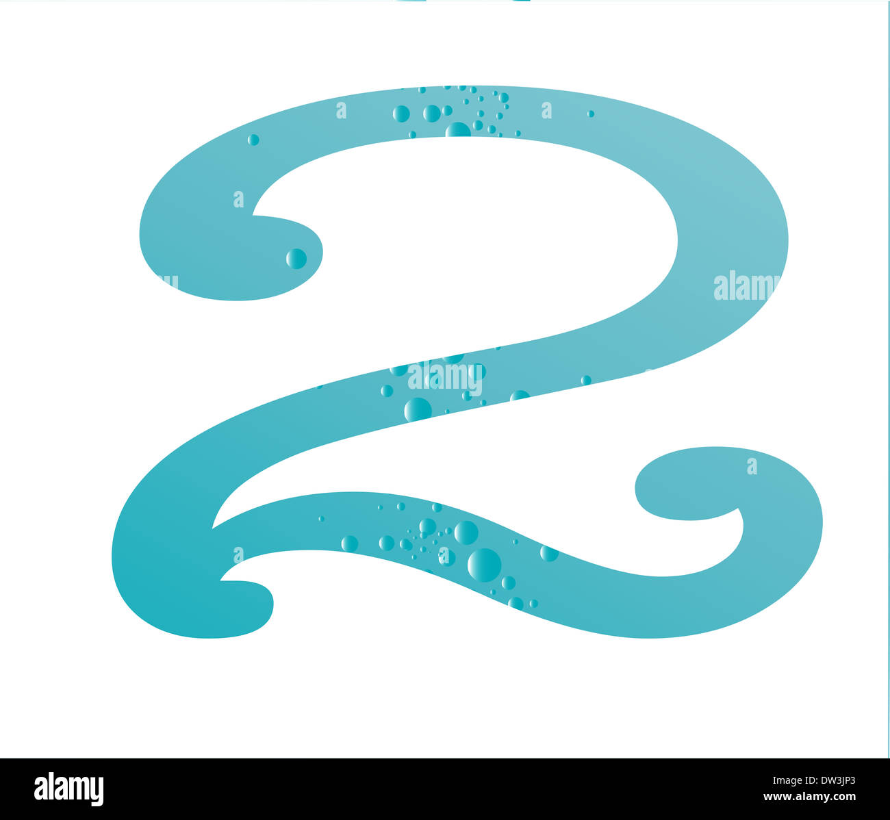 A number created from rising bubbles, isolated on white Stock Photo - Alamy