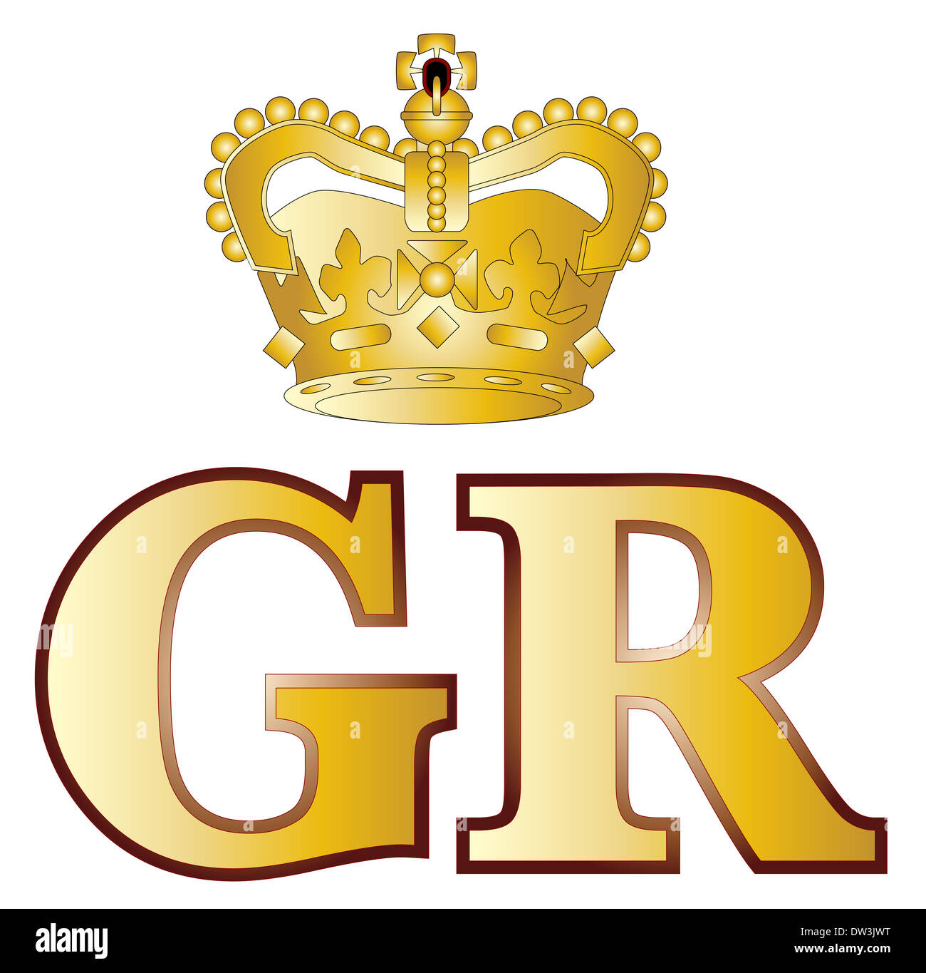 The insignia of King George of England as displayed on royal materials ...